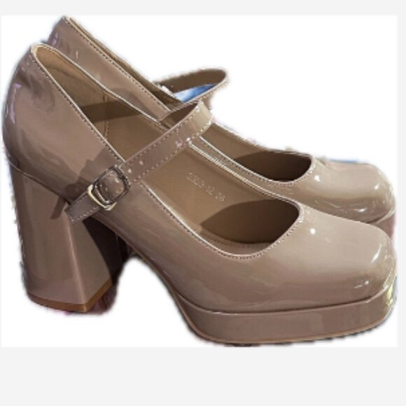 Xin Jing Shoe | Shoes | Xin Jing Shoe Heel Mary Jane Women Sz 5 Taupe ...